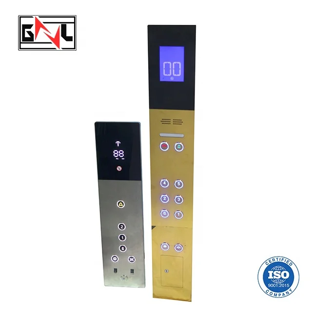 Elevator Box Type Titanium COP With Round Elevator Push Button Wall ...