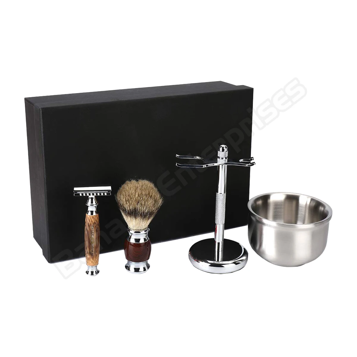Luxury Shaving Brush Soap Bowl Stainless Steel Men Sets Paper Color ...