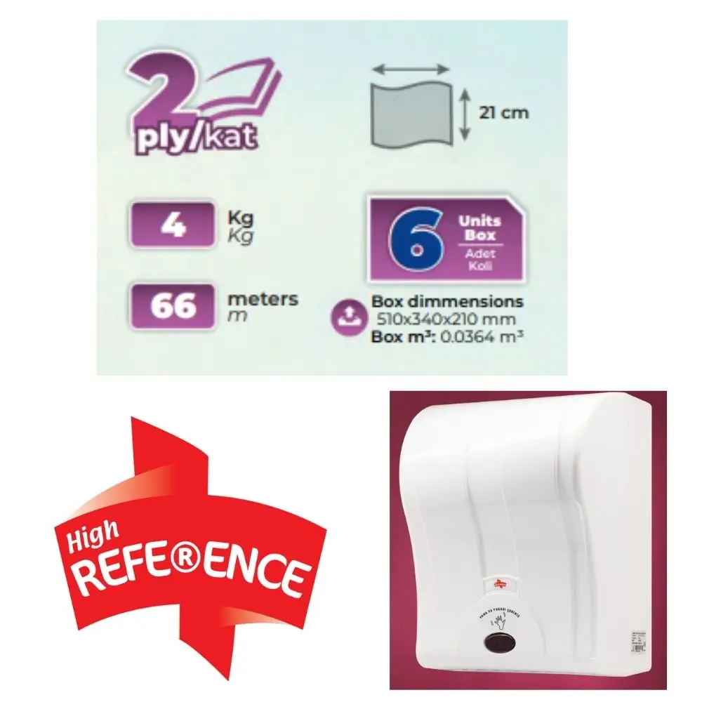 Autocut Roll Paper Towel Reference 4 Kg 66 M 21 Cm 6 Rolls Non ...