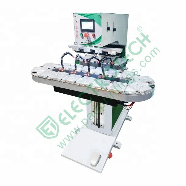 Four Color Pad Printing Machine With Oval Conveyor For Toys Printing Tampo Print Machine Four ...
