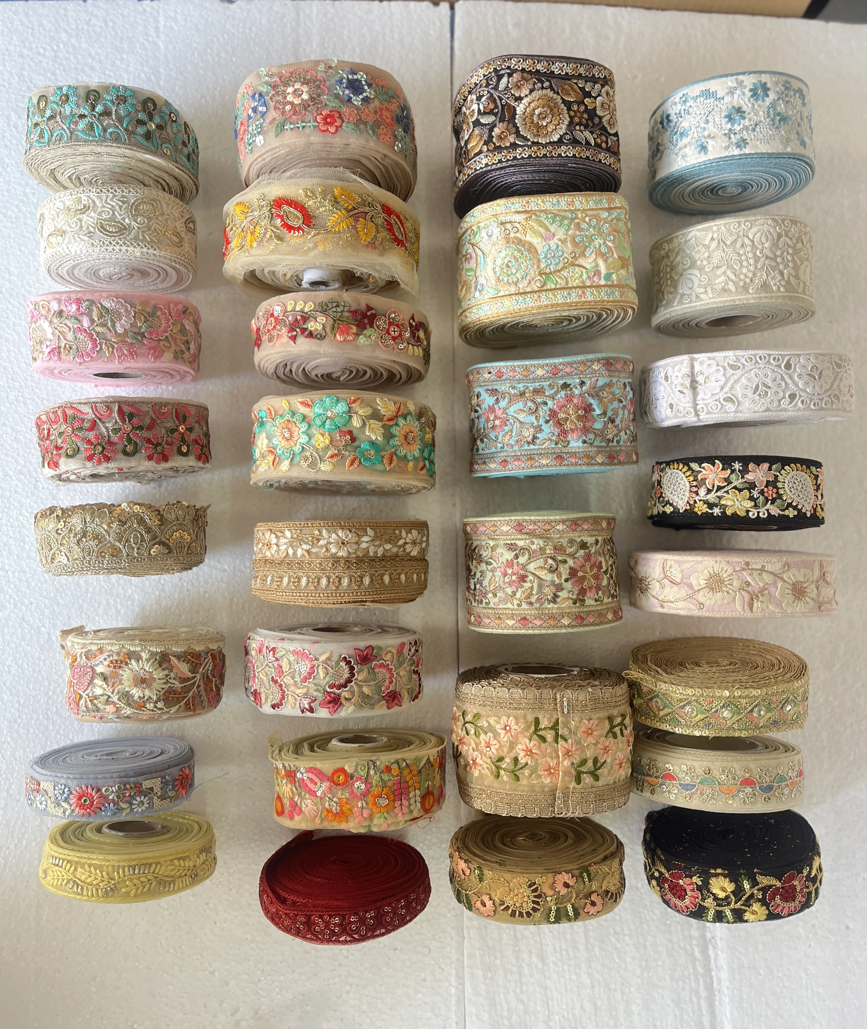 Custom Made in Assorted Designs Machine Embroidered Ribbons & Laces ...