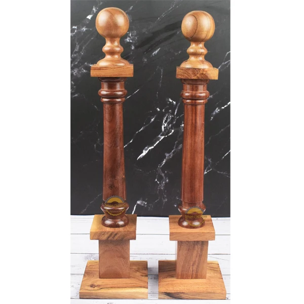 Luxury Wooden Masonic Columns with Emblems for Senior & Junior Wardens ...