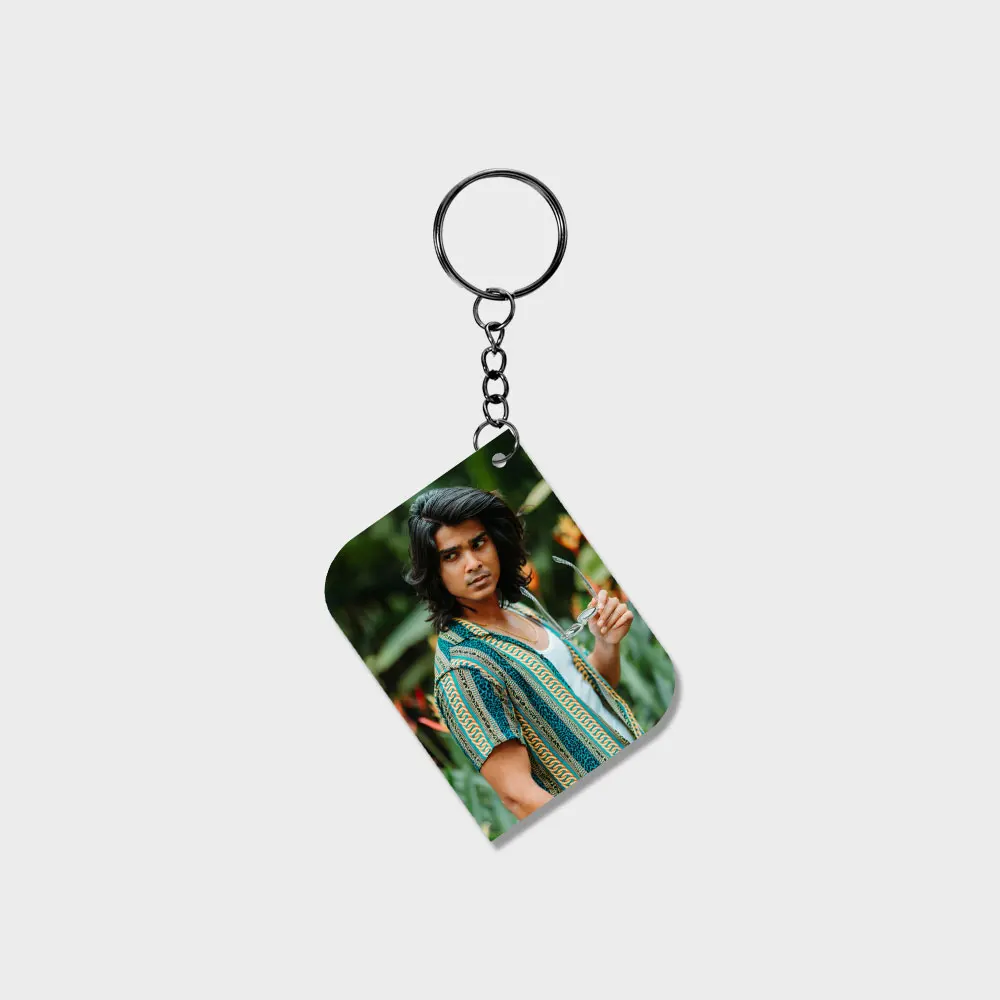 Round Corner Rectangle Shaped Pvc Keychain Sublimation Blank Key Chain ...