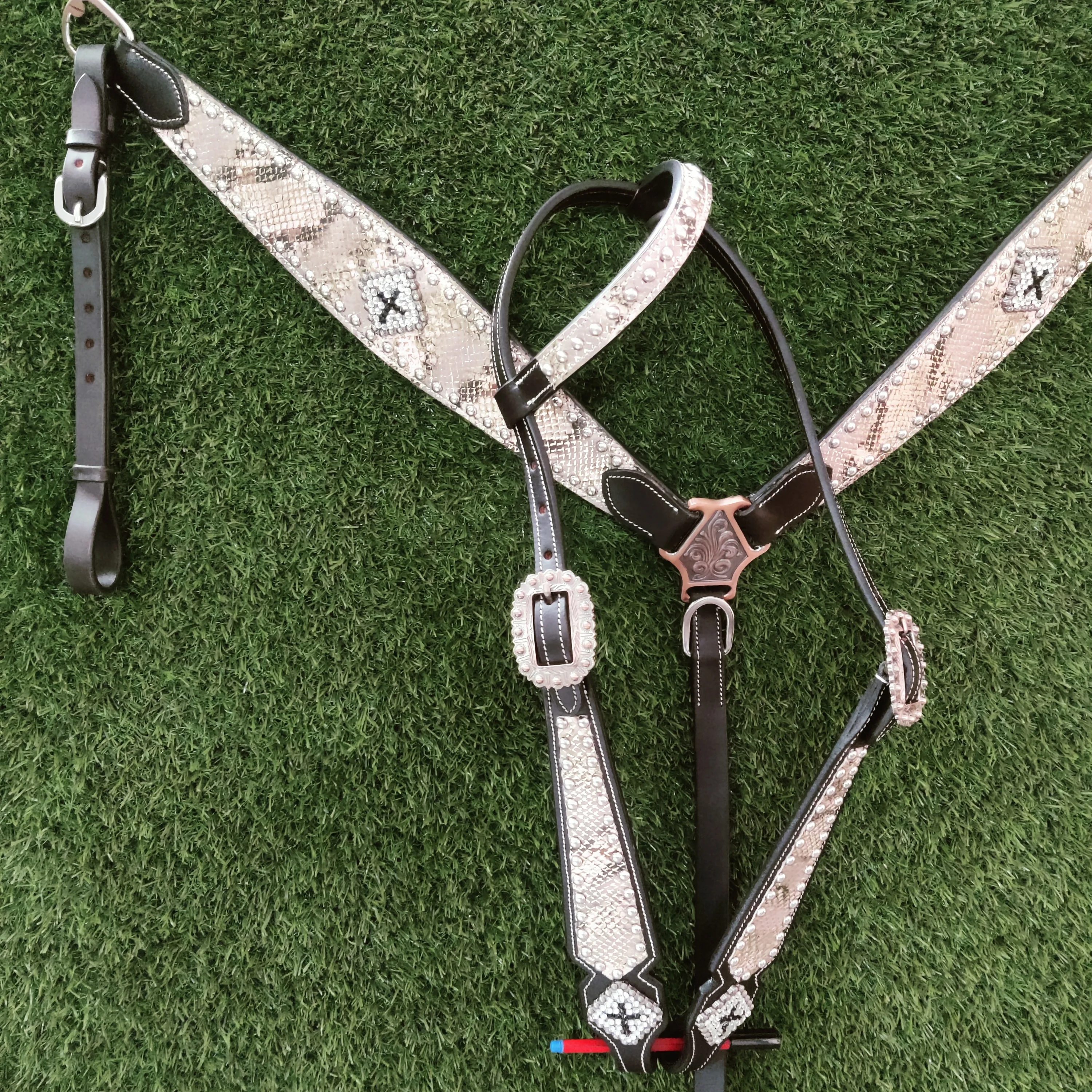 Luxury Quality Horse Headstall Breast Collar Set Tack Tooled Leather ...