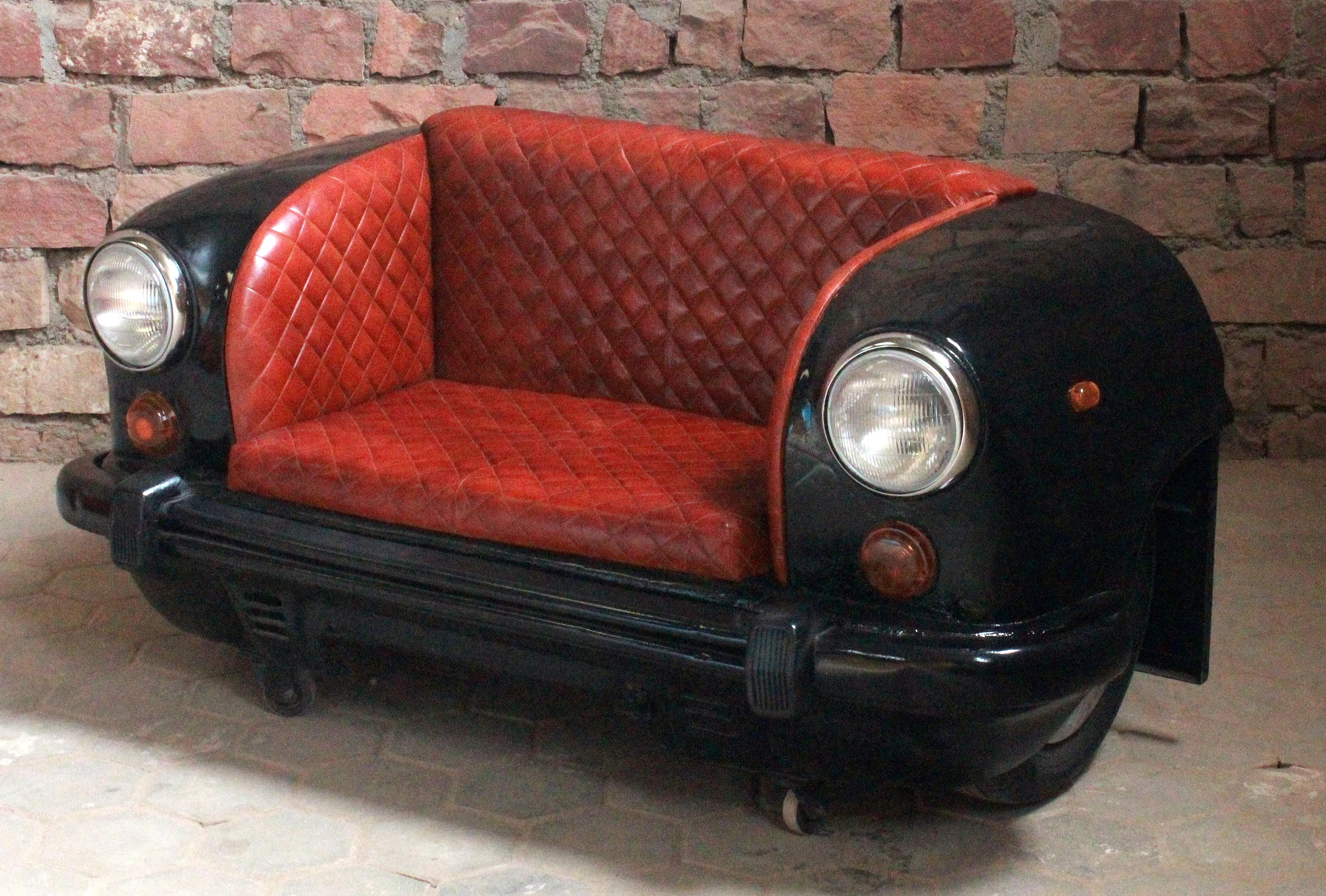 Industrial Vintage Car Sofa Buffalo Leather Reproduction Car Recycled ...
