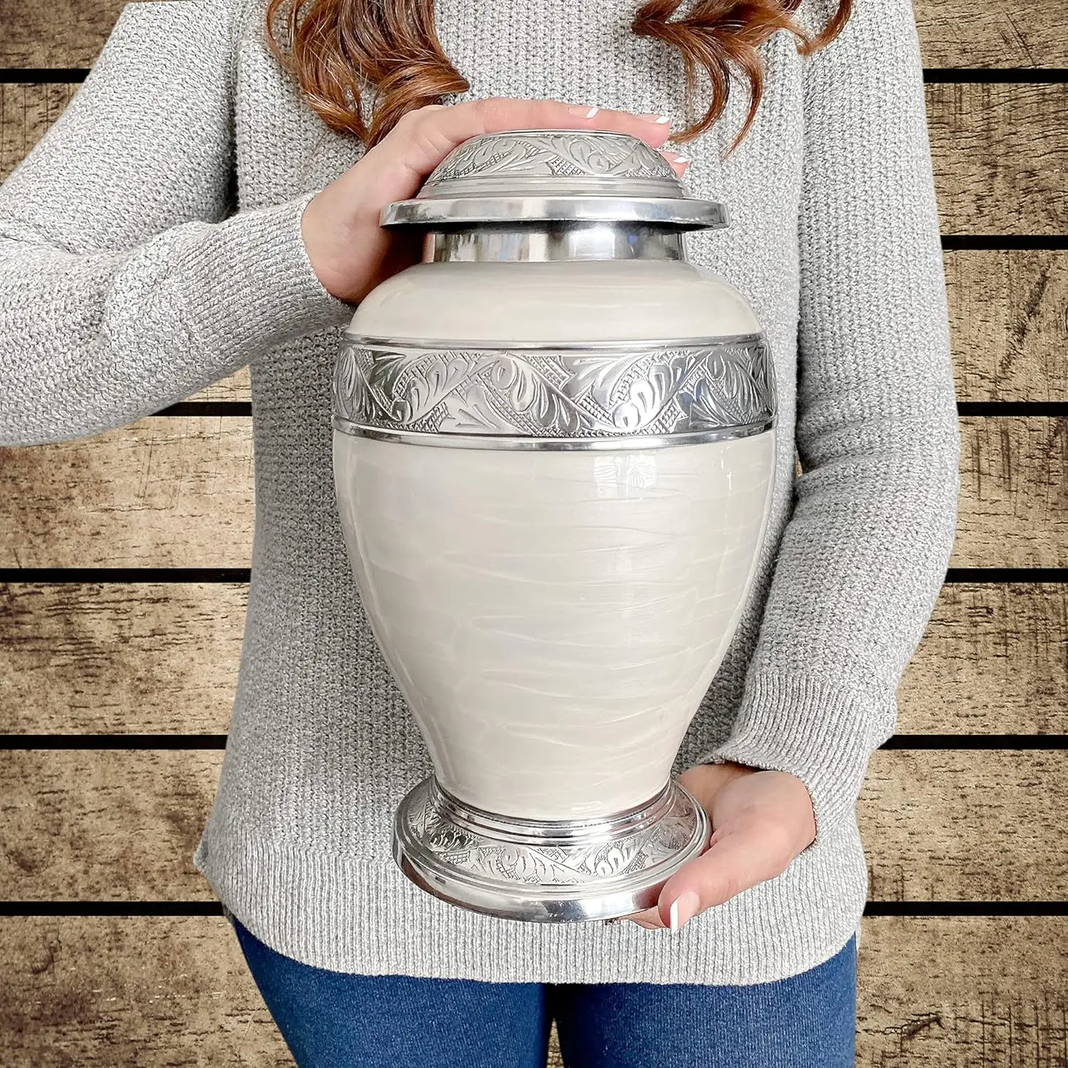 Large Adult Cremation Urn with Beautiful D0ve of Peace Design Funeral ...