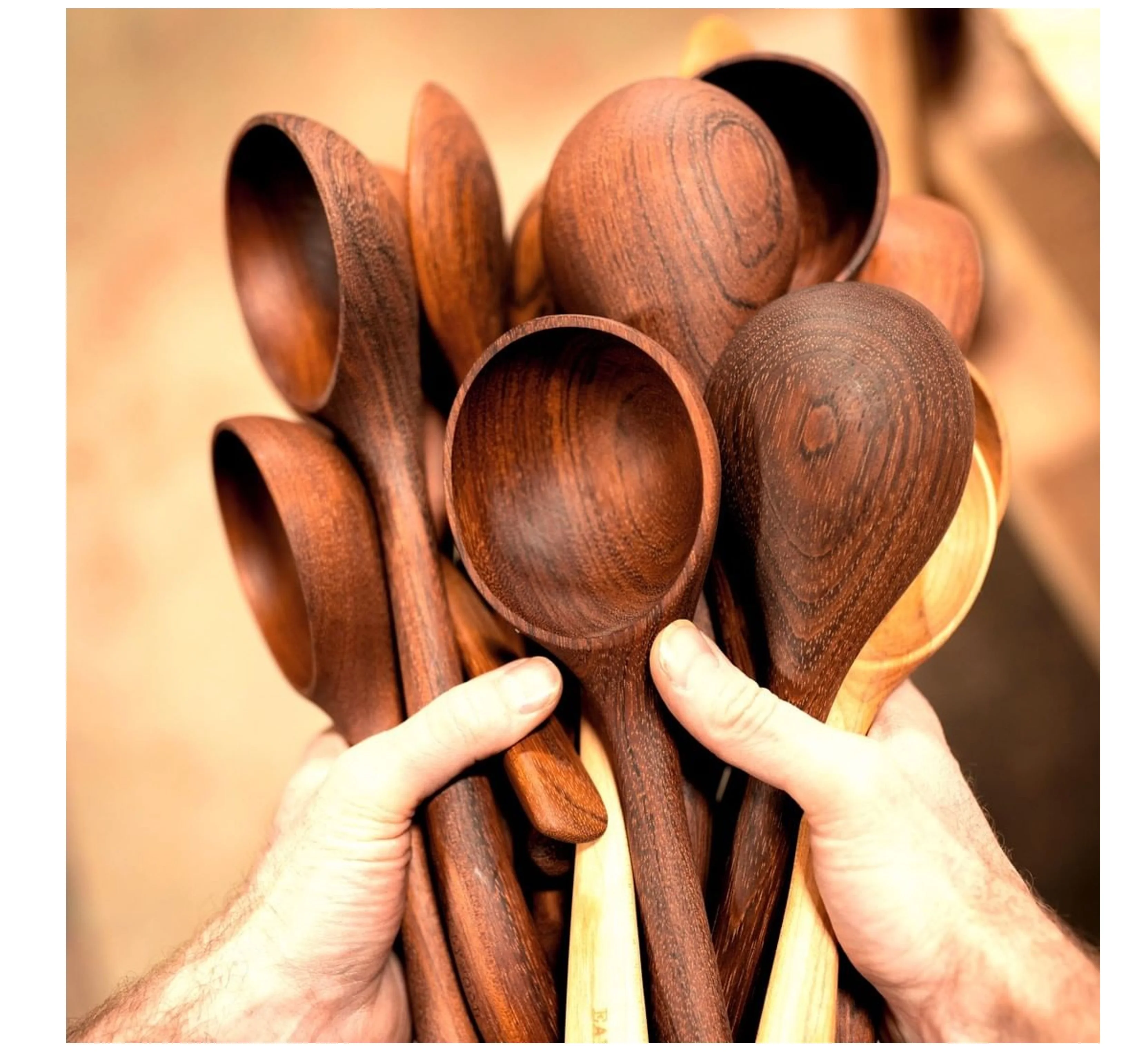 Wooden Utensil Set Natural Wood Cookware Tilly Living Premium Wood ...