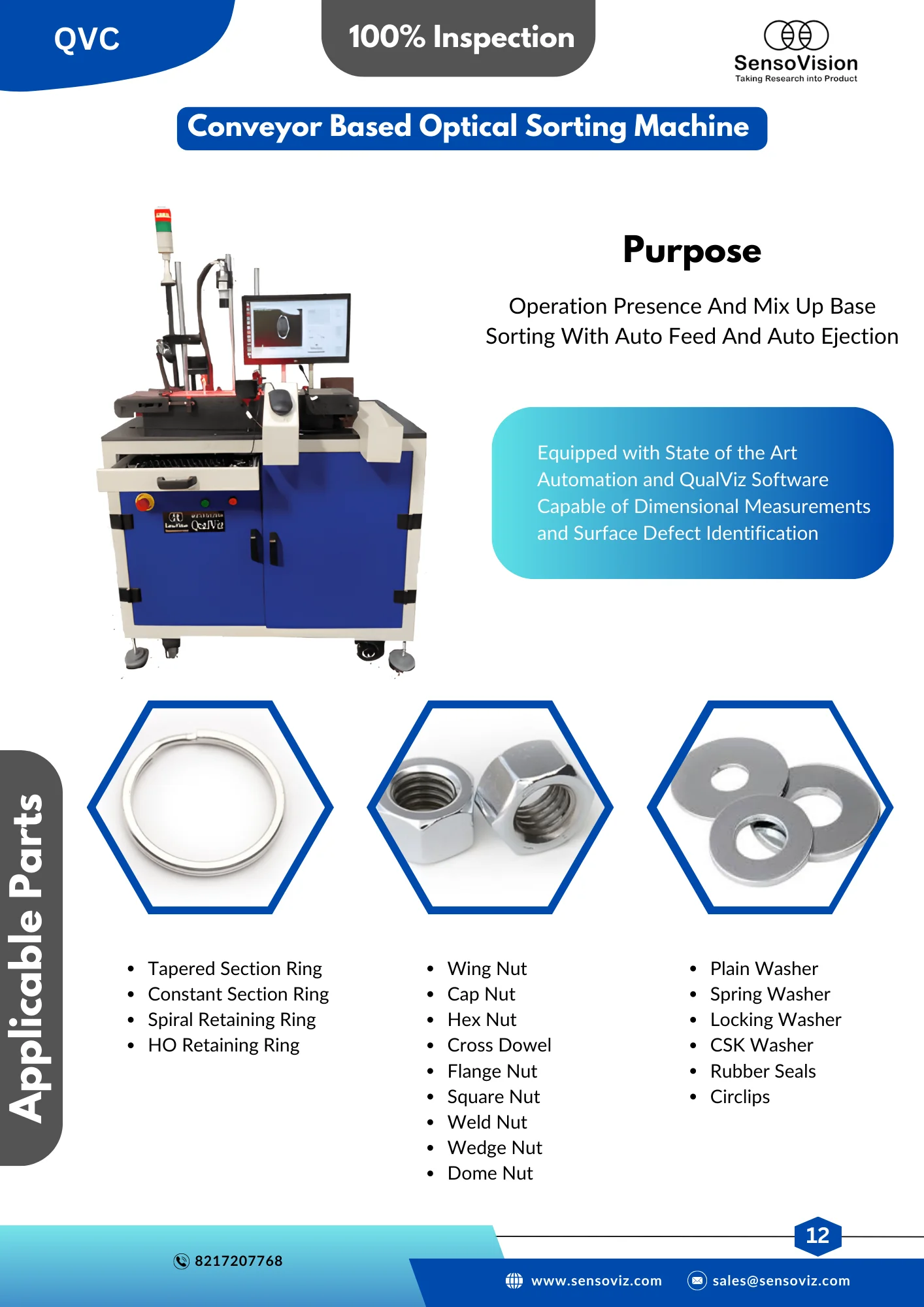 Pins And Studs Optical Sorting Conveyor Based Vision Inspection Machine ...