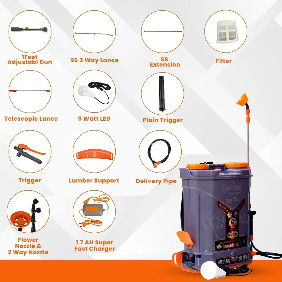 Rechargeable High Pressure Knapsack Sprayer With 12x14 Tank Capacity ...