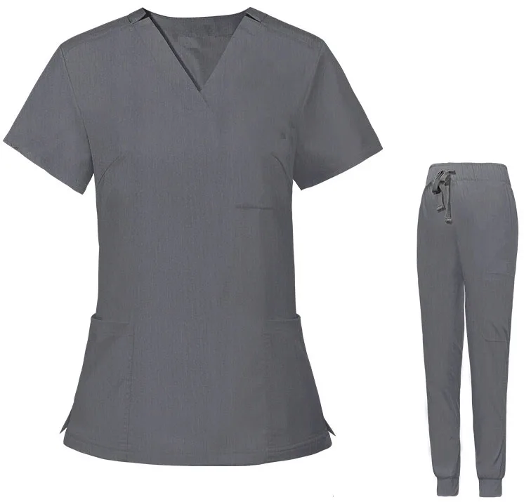 Unisex Man Women Elastic Logo Custom Surgical V Neck Short Sleeved