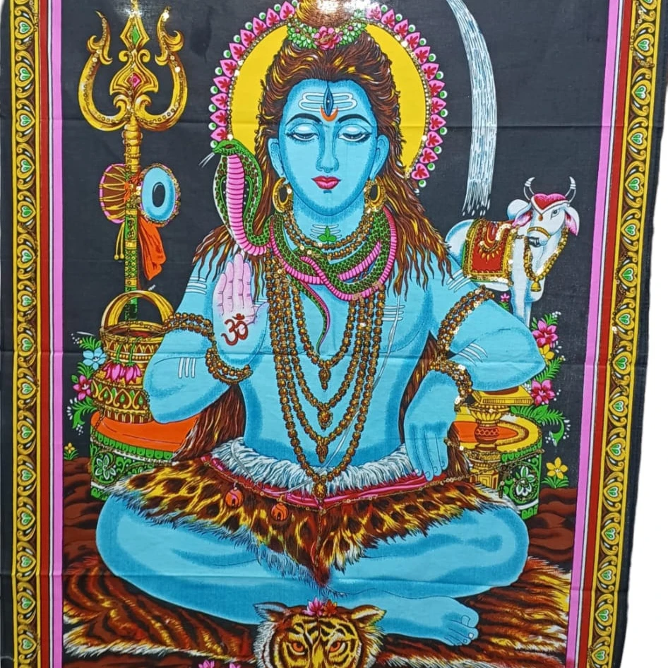 Indian Gods Shiva & Goddess Sitara Batik Cotton Wall Hangings Wholesale ...