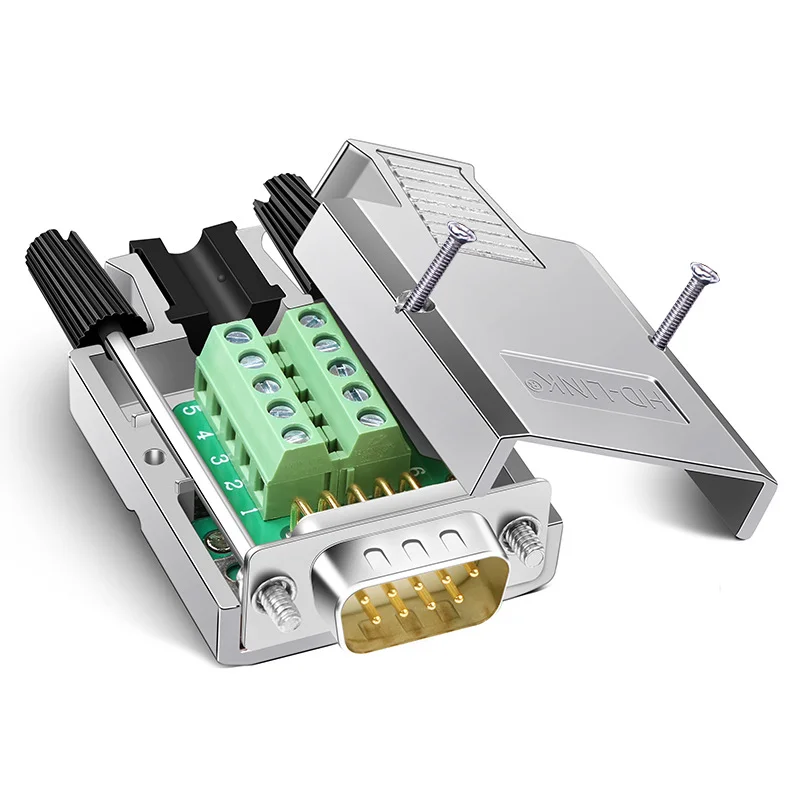 DB9 Breakout Connector - Solderfree Metal Shell RS232 Adapter