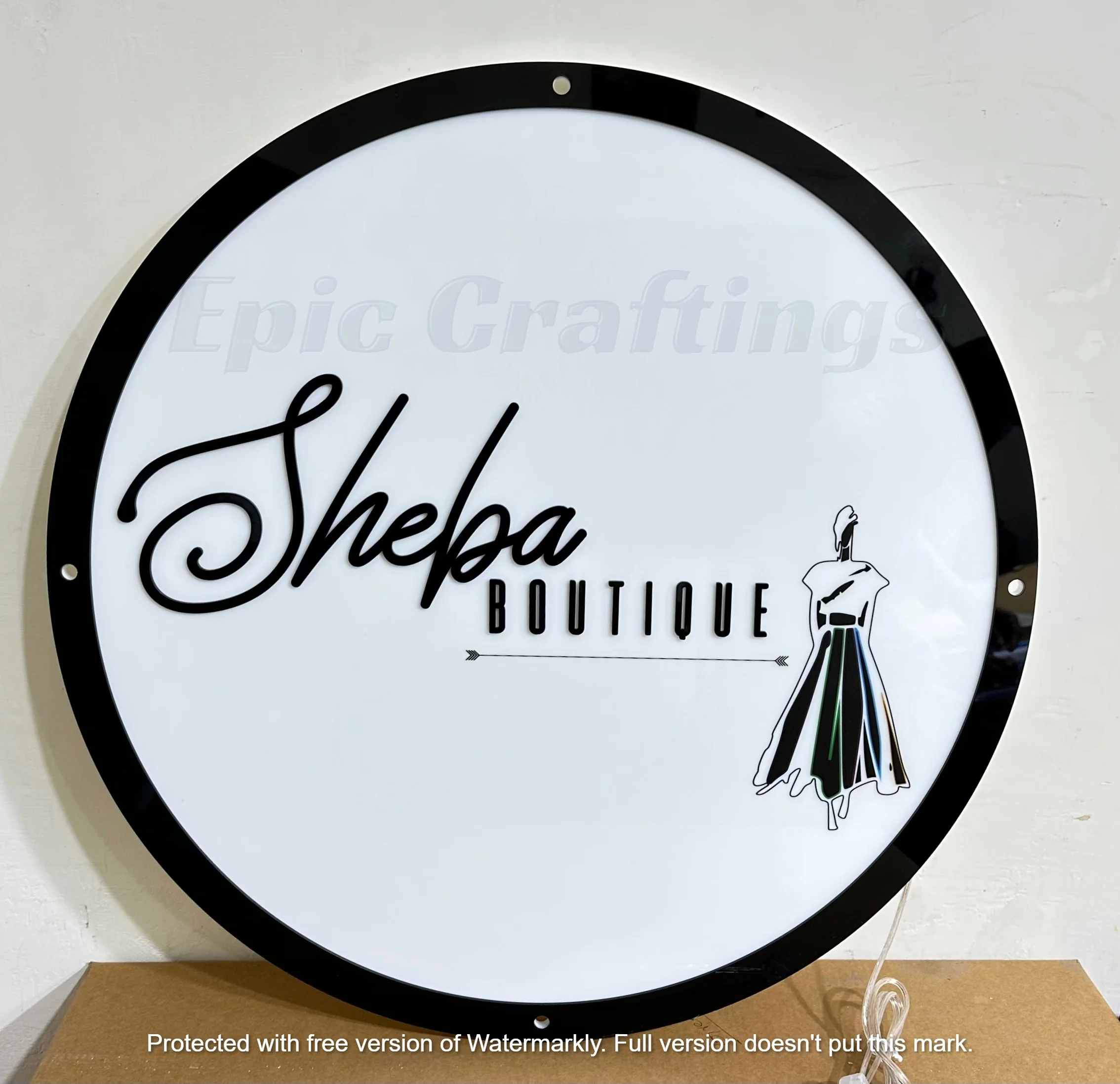 Custom Boutique Uv Printed Acrylic Backlit Signs For Businesses,Home ...