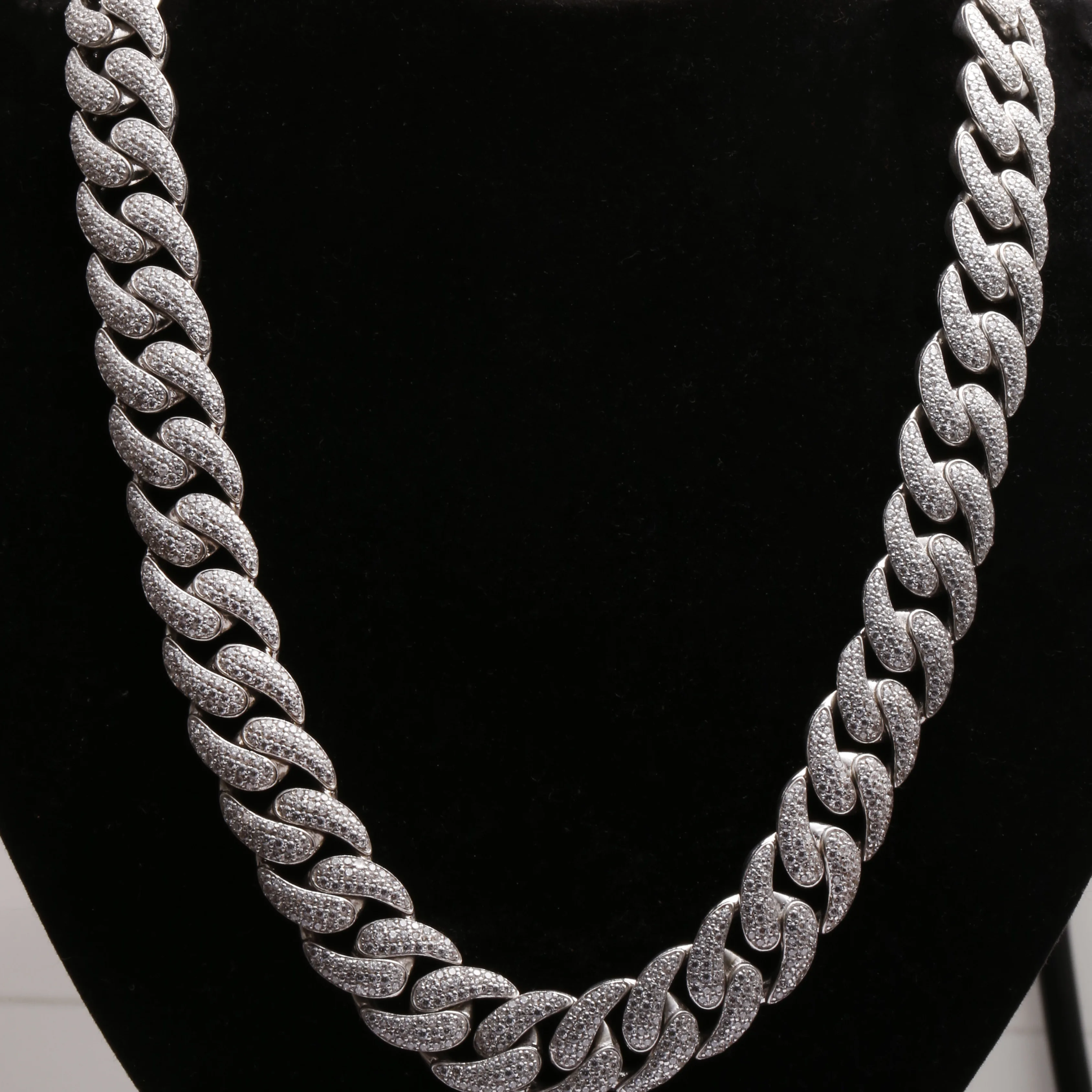 18mm 18inch Hip Hop Moissanite With Tiney Round Diamond Micro Setting ...