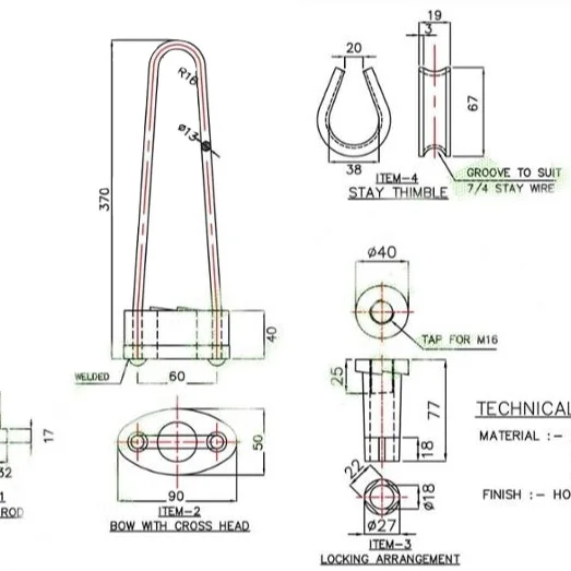Stay Assembly with Base Plate/stay Base Plates/hot Dip Galvanized Stay ...