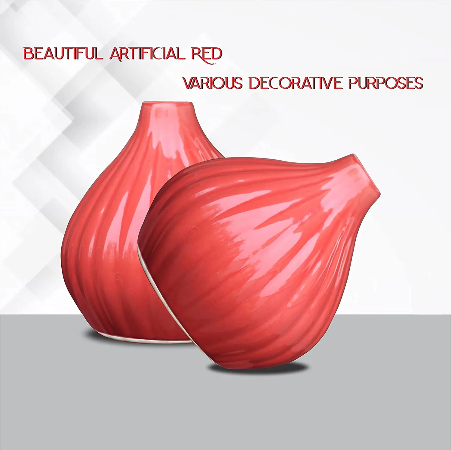 Pure Source India Ceramic Garlic Shape Flower Vase,Reed Diffuser Pot ...