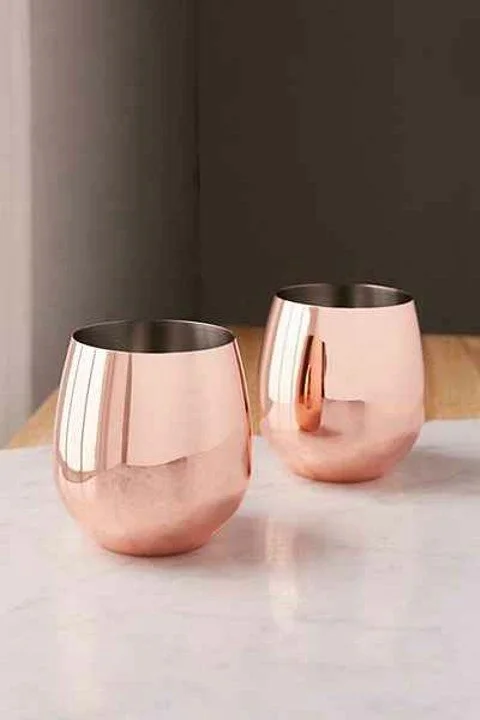 U Shape Copper Glass - Plain - Buy Copper Glasses Glass Jar Copper Lid ...