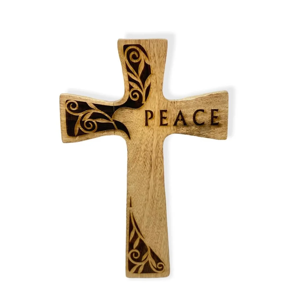 Wall Mounted Jesus Christ Cross Handmade Solid Wood Carved Crucifix ...