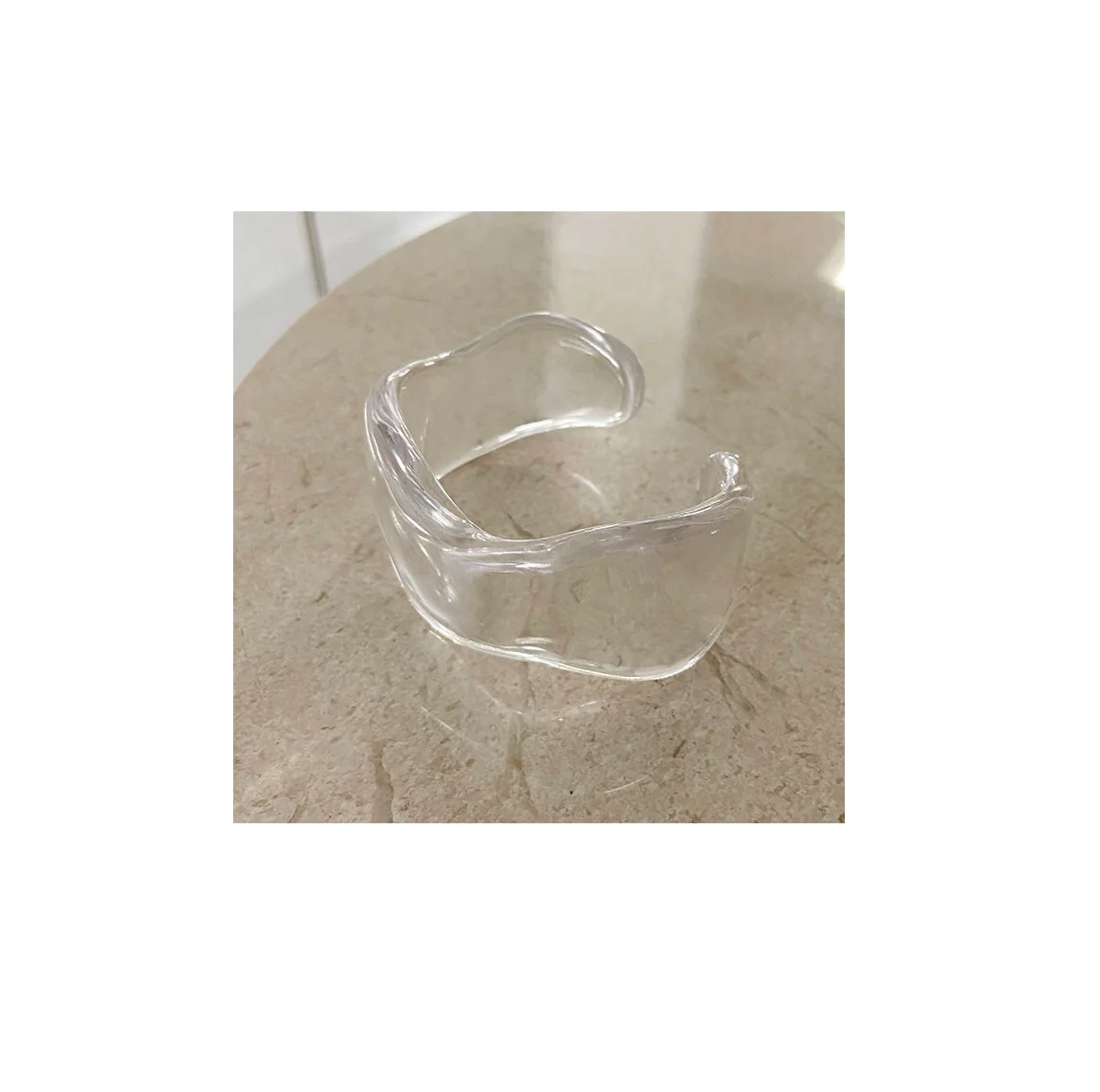 Unique Hollow Wide Chunky Clear Acrylic Bangles Personalized Fashion ...
