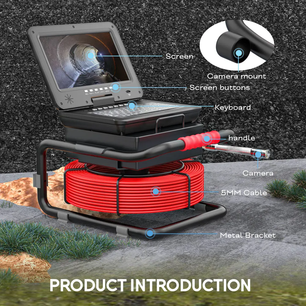 10-inch Large Screen Industrial Pipeline Endoscope Internal Inspection ...
