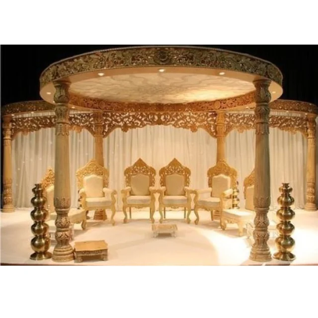Hot Sale Modern Gold Stage Round Backdrop For Birthday Event Wedding ...