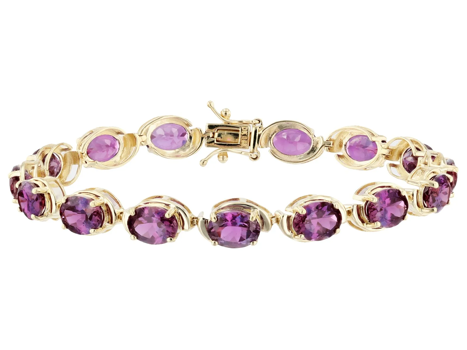 Blue Lab-created Alexandrite 14k Yellow Gold Bracelet | Elegant Fine ...