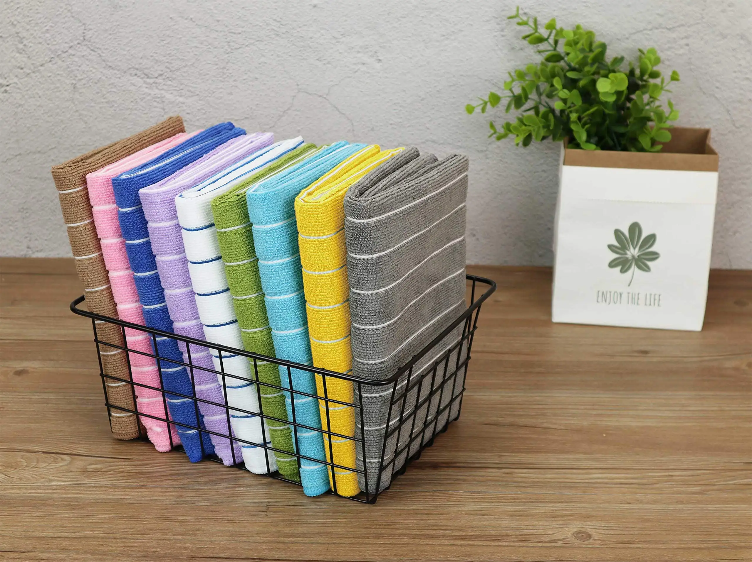 Gryeer Microfiber Kitchen Towels,Stripe Designed,Soft And Super ...