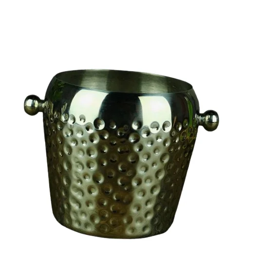 Amazing Style Stainless Steel Hammered Design Ice Bucket with Metal ...
