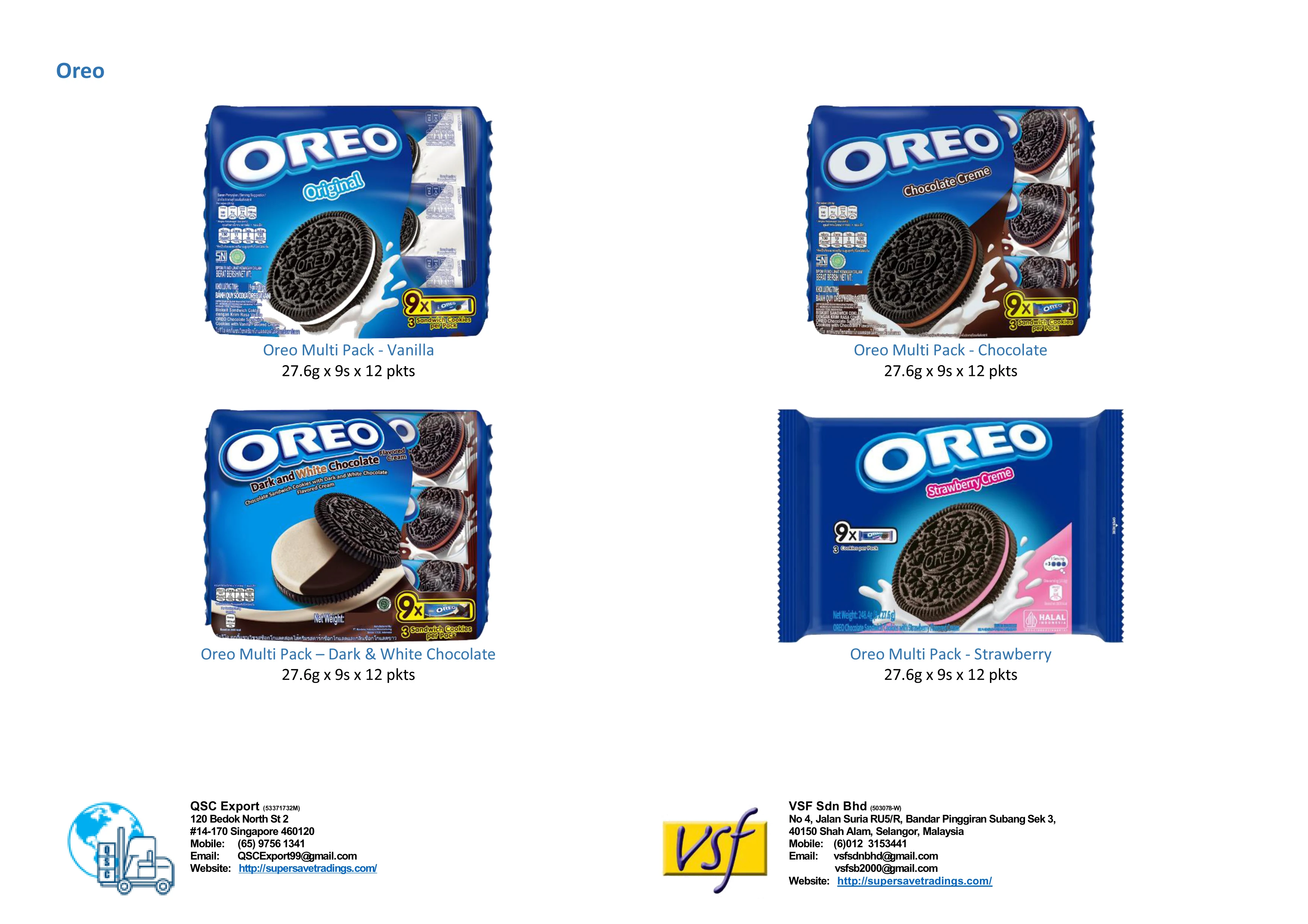 Ore O Chocolate Sandwich Cookies Ore O Multi Pack Chocolate 27.6g X 9 X ...