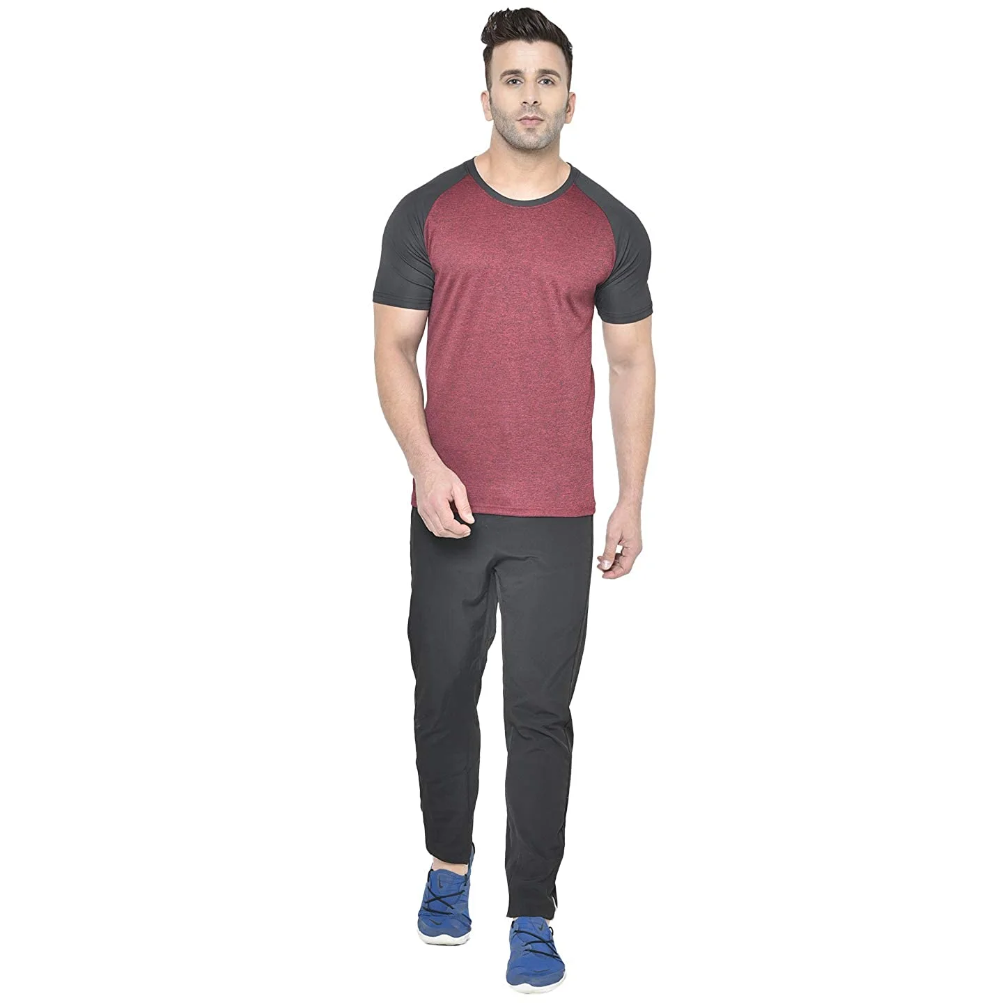 Customizable Slim Fit Solid Color Mens T Shirt 100% Polyester Soft And ...