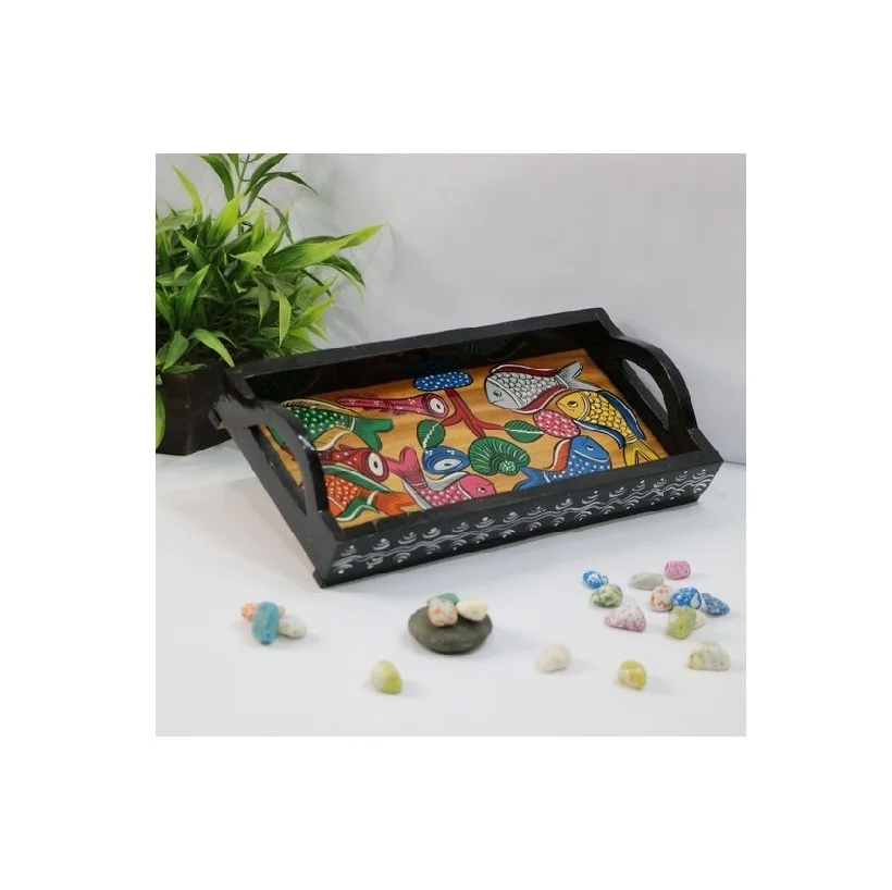 Modern Luxury Design Wooden Serving Tray Mango Wood Rectangular Shaped ...