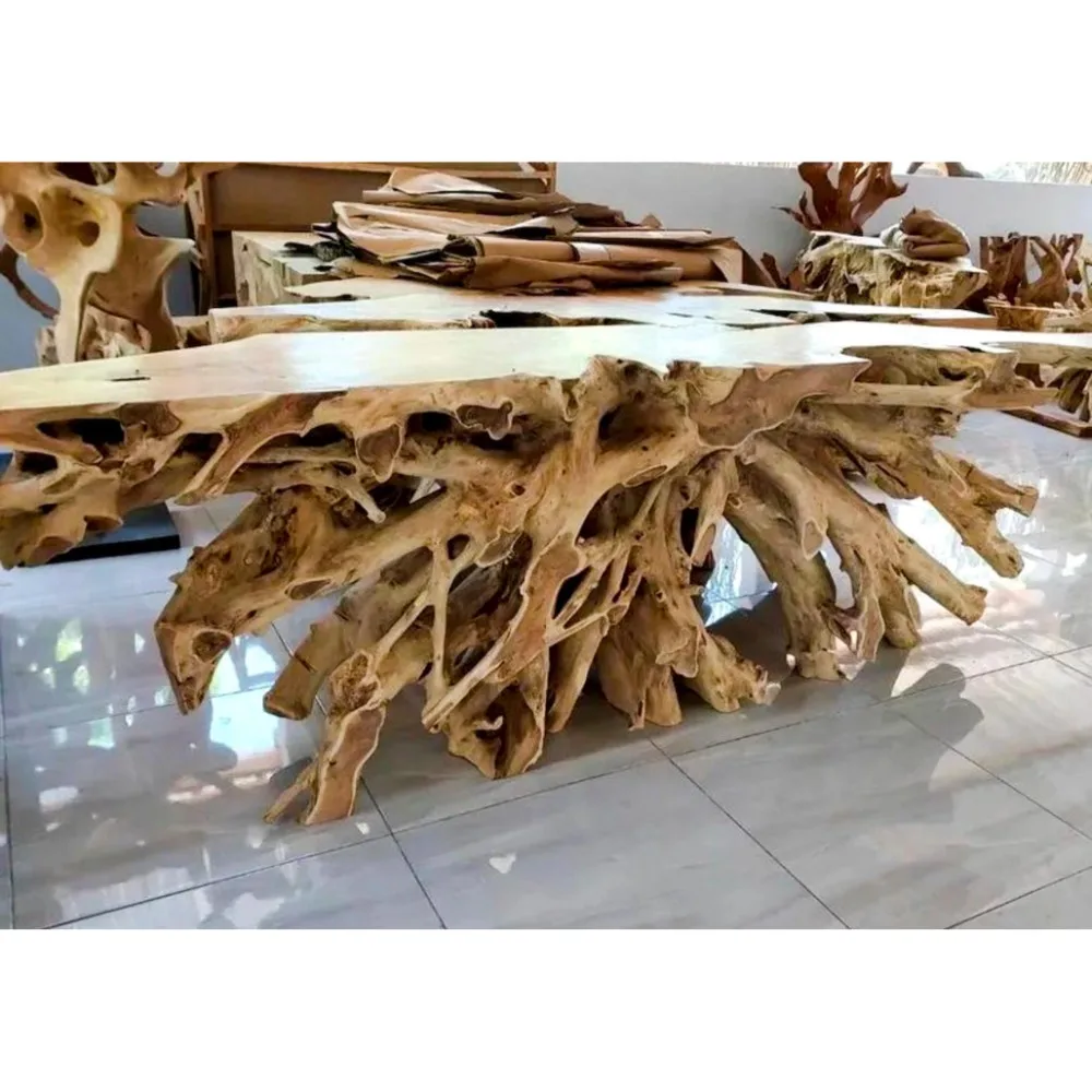 Teak Tree Root Console Table Rustic Entryway Wooden Home Decoration ...