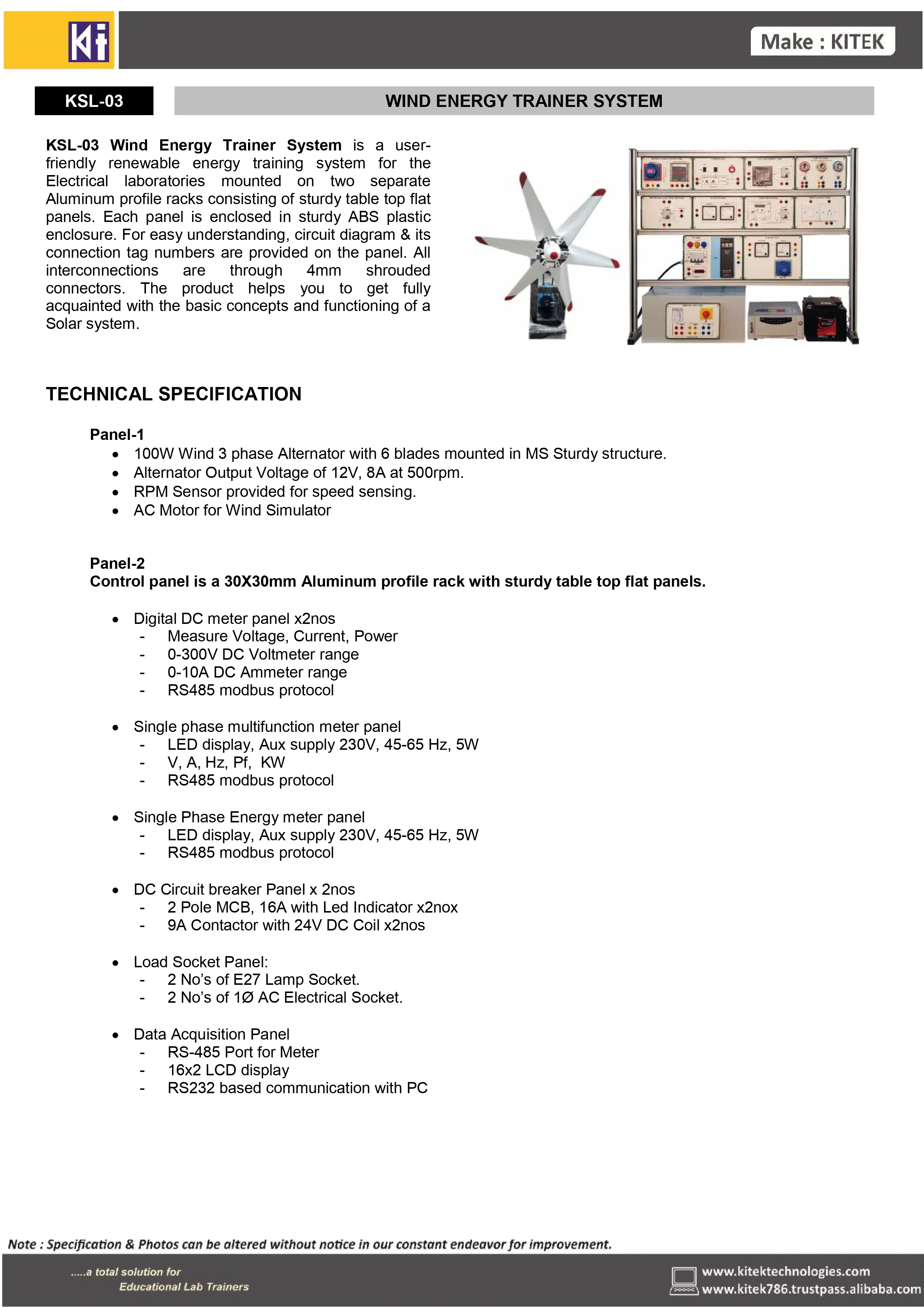 Wind Energy Training System - Educational Lab Equipment