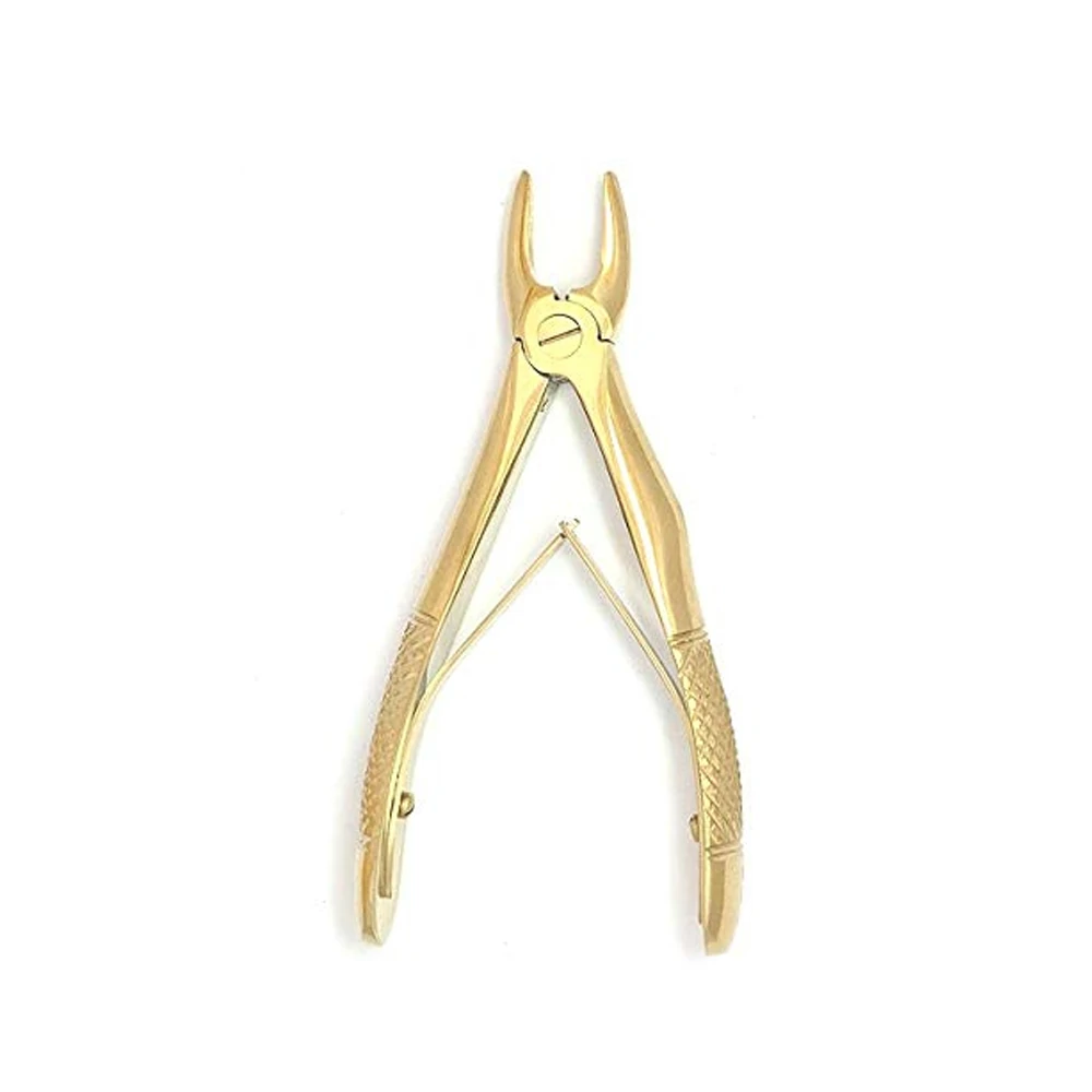 Dental Tooth Extraction Forceps Set Of 7 Gold Plated For Baby Teeth ...