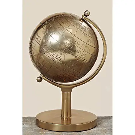 Metal Globe - White & Copper Plated Geography Decorative
