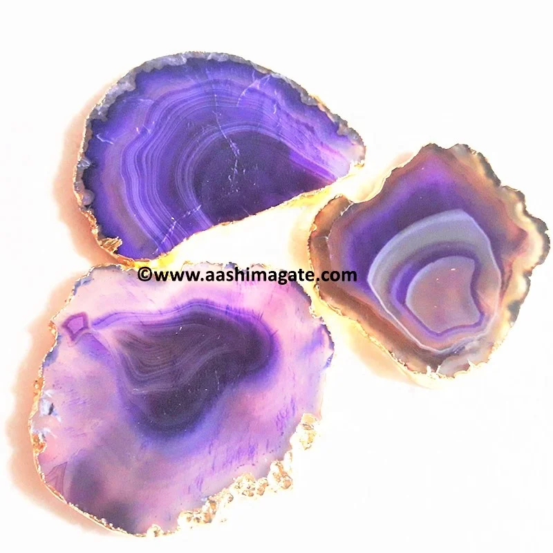 Purple Agate Stone Tea & Coffee Cup Coasters Slices Wholesale Bulk ...