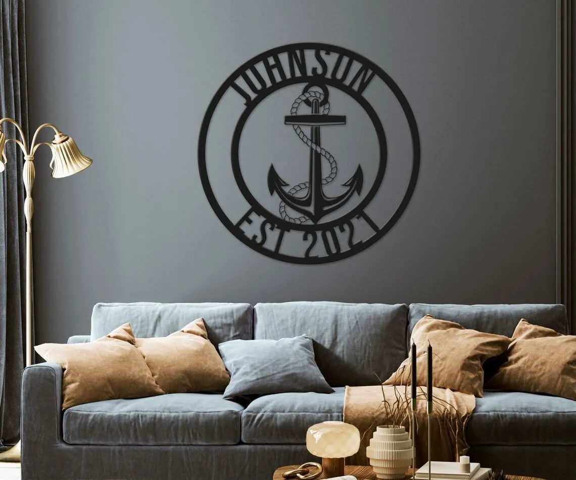 Metal Anchor Nautical Sign Metal Anchor Sign Home Decor Sign Metal ...