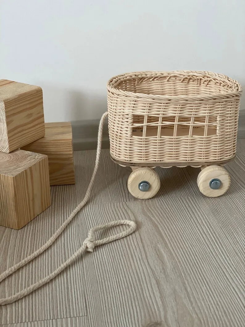 High Quality Rattan Mini Baby Shower Gift - Cute Car Rattan