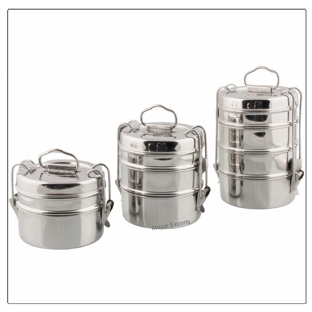 Stainless Steel Tiffin - 3-tier - Buy Stainless Steel Lunch Box Tiffin ...