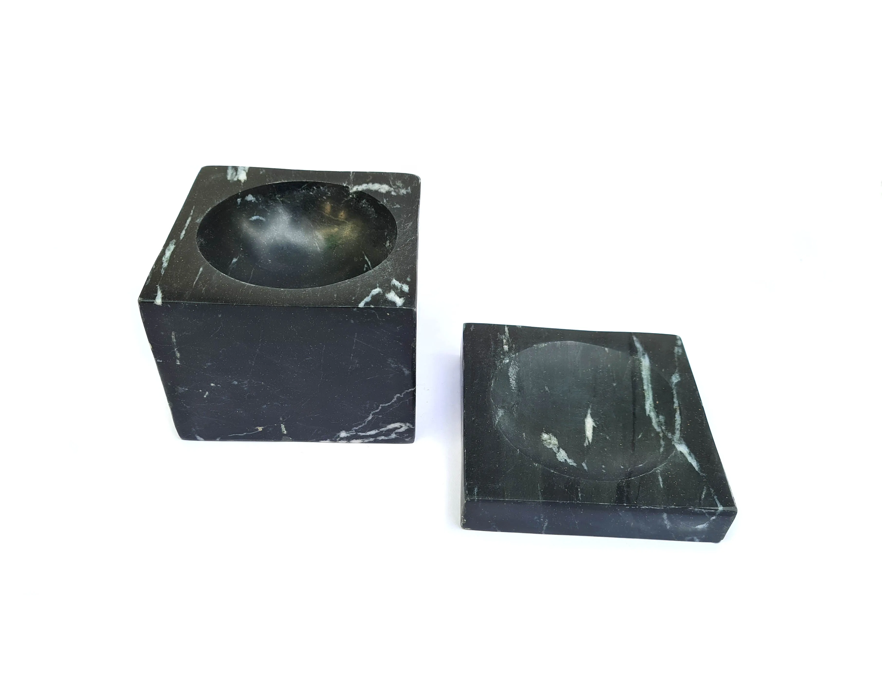 Natural Stone Ash Tray Black Marine Marble Ash Tray Holder For Cigar ...