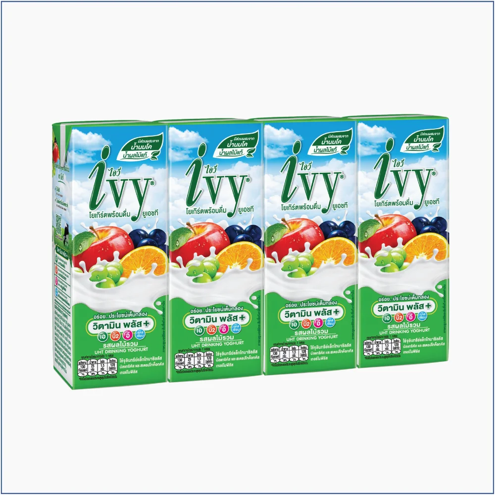 Ivy Uht Yoghurt Mixed Fruit 180 Milliliter Vitamin Plus Drinking Daily ...