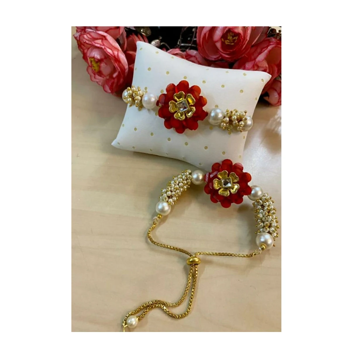 Gtglobal Rose Bhai And Bhabhi Rakhi Flower Designer Rakhi Light Weight ...