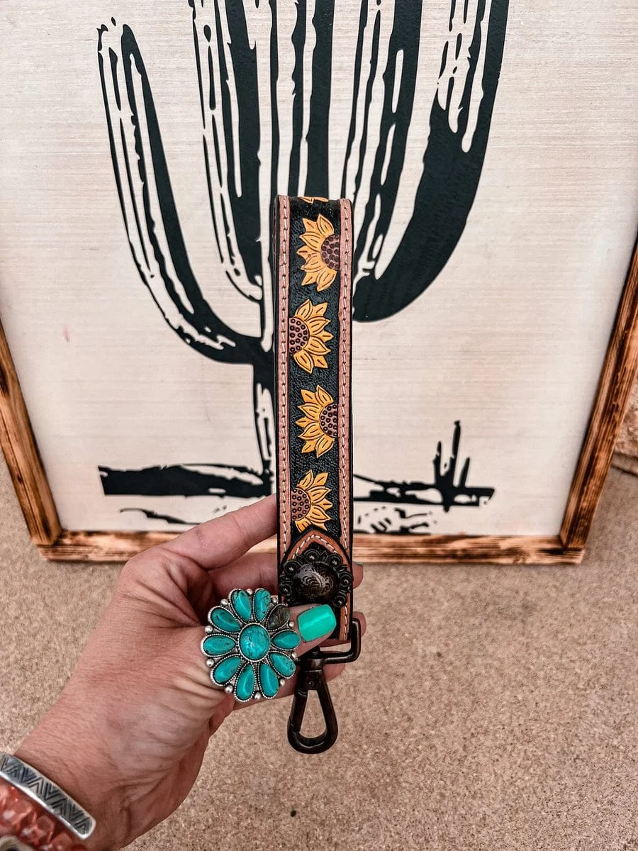 Western New Hand Tooled Leather Keychain With Cowgirl Wild West ...