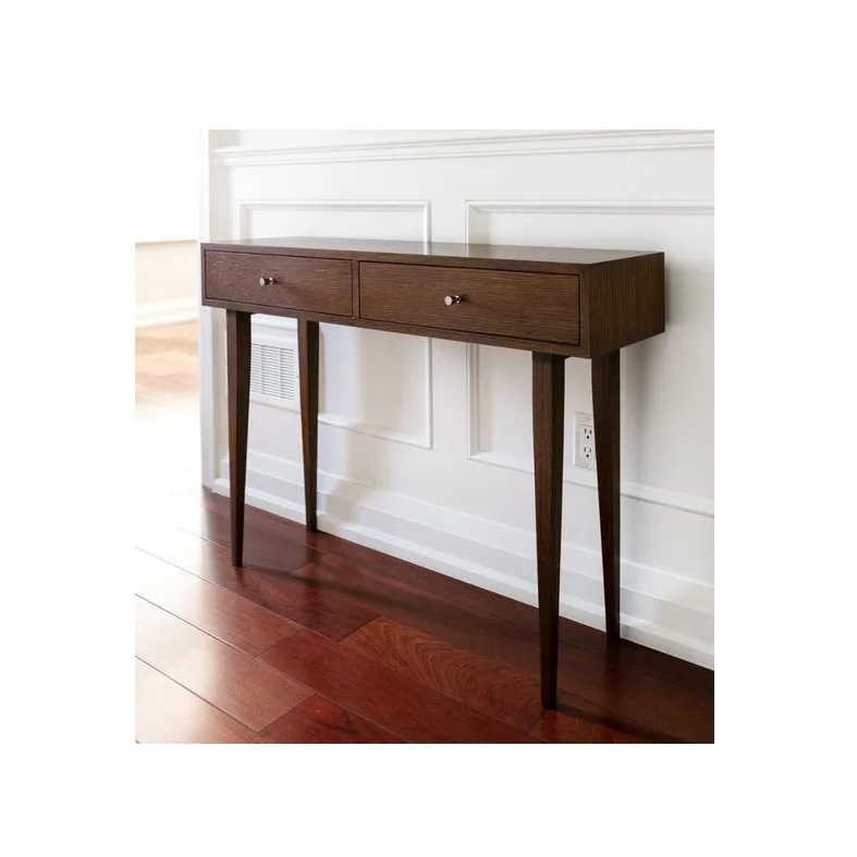 Modern Wooden Coffee Table with Open Shelf & White Center