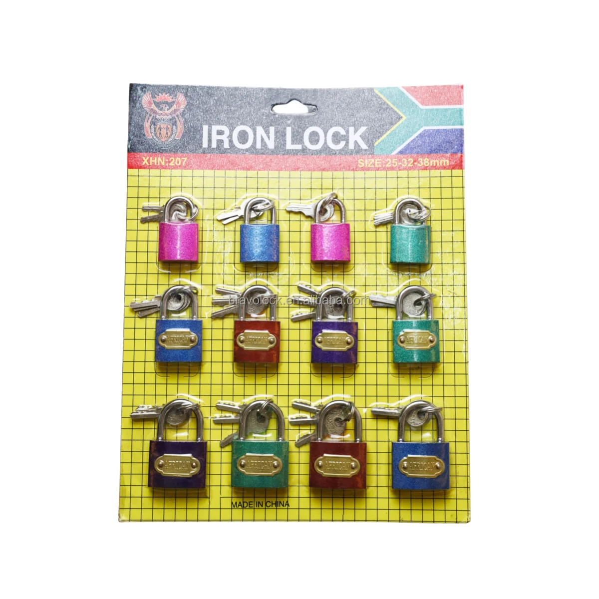12 Pcs Padlock Set - Durable Iron Locks in Various Sizes