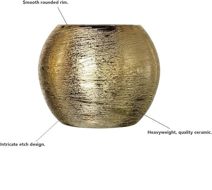 Tabletop Vase Metal Gold Polished Table Decor Art Deco Home Decoration ...