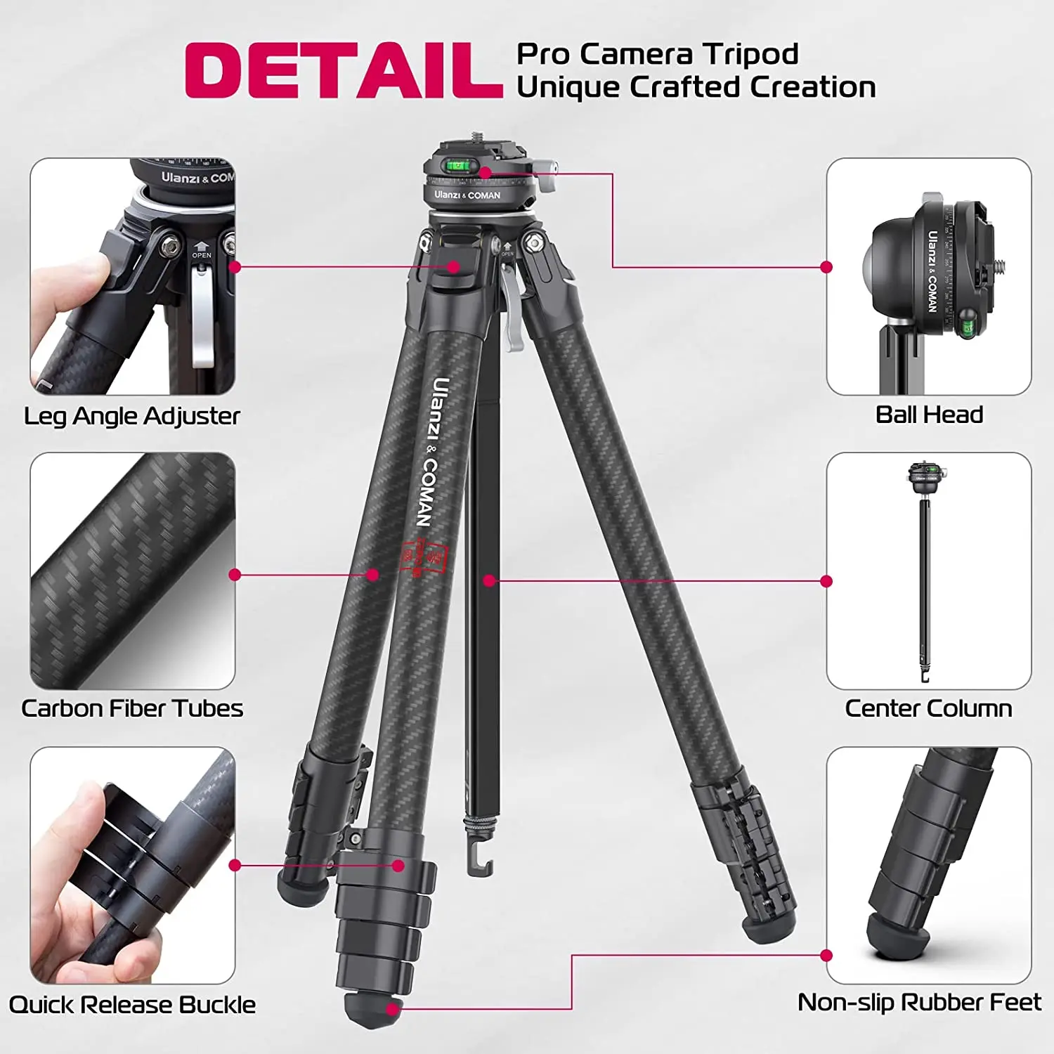 Ulanzi Zero F38 Professional Camera Tripod 62. Lightweight Carbon Fiber ...