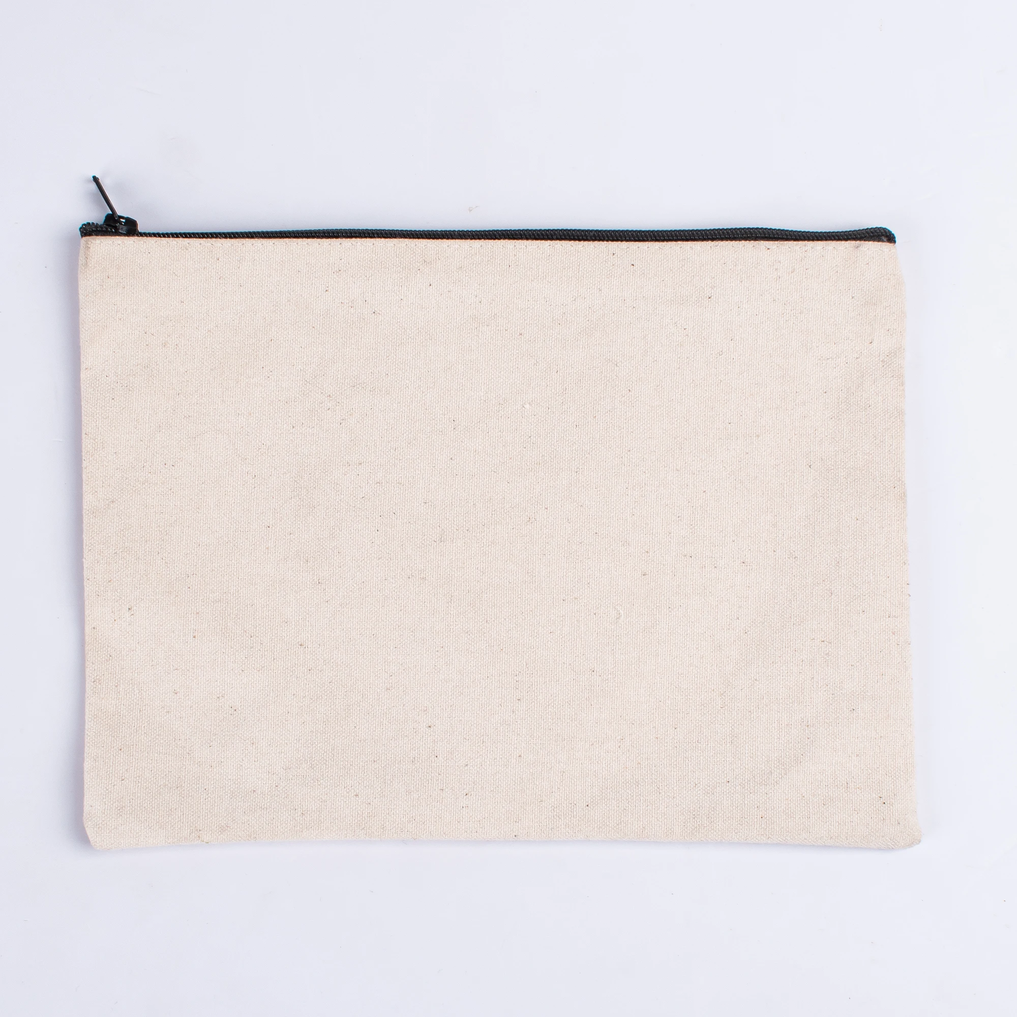 Indian Handmade Luxury White Cotton Canvas Makeup Bag Small Zipper ...