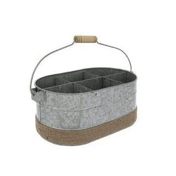 Premium Quality Oval Galvanized Metal Caddy With Dividers Custom Design ...
