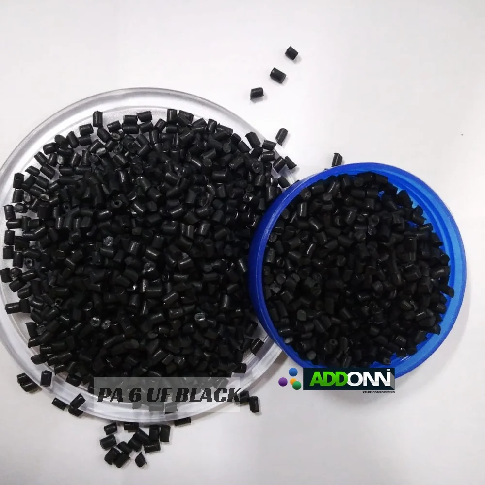 Pa6 Heat-stabilized Plastic Pellets Virgin Polyamide 6 Granules Black Compound For Injection ...